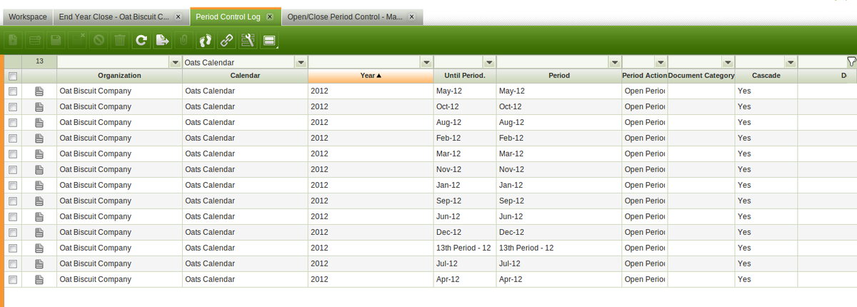 Period Control Log - InfiniteERP Wiki